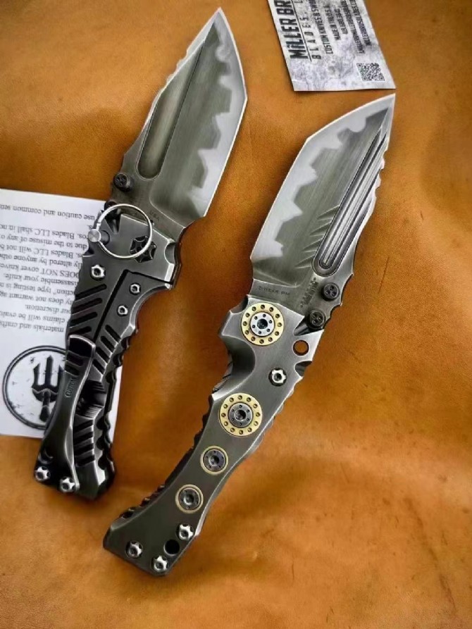 Laramy Miller T1 Folding Blade Knife 4.13" Z-Wear Combo Tanto Blade ...