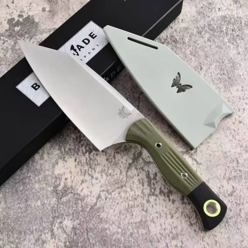 BM Station Knife Fixed Blade 5.82" CPM-154 Black Clip Point Blade, OD ...