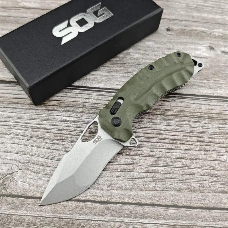 SOG Kiku XR Folding Knife 2.83" CTS-XHP Black Cerakote Plain Blade ...