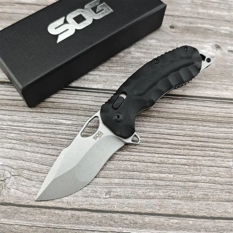 SOG Kiku XR Folding Knife 2.83" CTS-XHP Black Cerakote Plain Blade ...