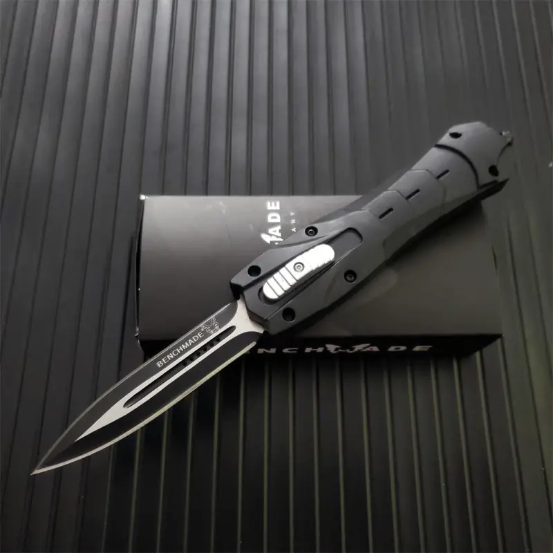 BM 3300 Infidel Dagger AUTO OTF Knife 3.74" 440 Black Double Edge Blade ...