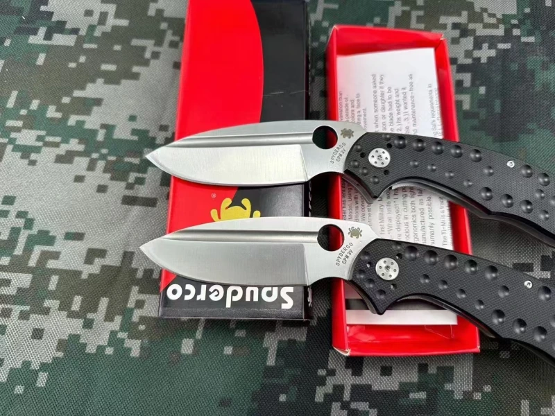 Spy C151 Folding Knife 3.66" CPM-3V Satin Plain Blade, G10+ Titanium ...