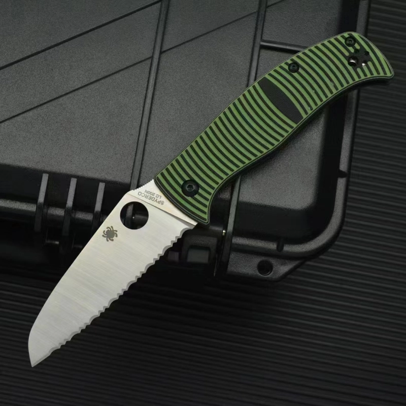 Spy C217 Series Folding Knife 3.74" LC200N Sheepsfoot Plain Blade, G10 ...