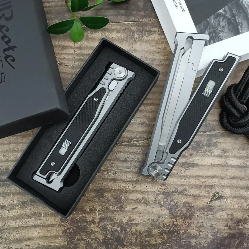 Reate EXO-M Assisted Open Folding Knife 3.86" D2 Satin Plain Blade ...