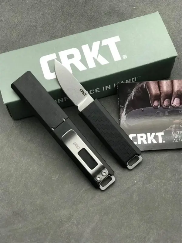 CRKT 2425 TJ Scribe Pocket Fixed Blade Knife 1.57" Stonewashed Drop ...