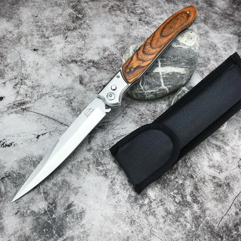 Russia Auto Flipper Folding Knife 5.12" 420 Steel Plain Satin Blade ...