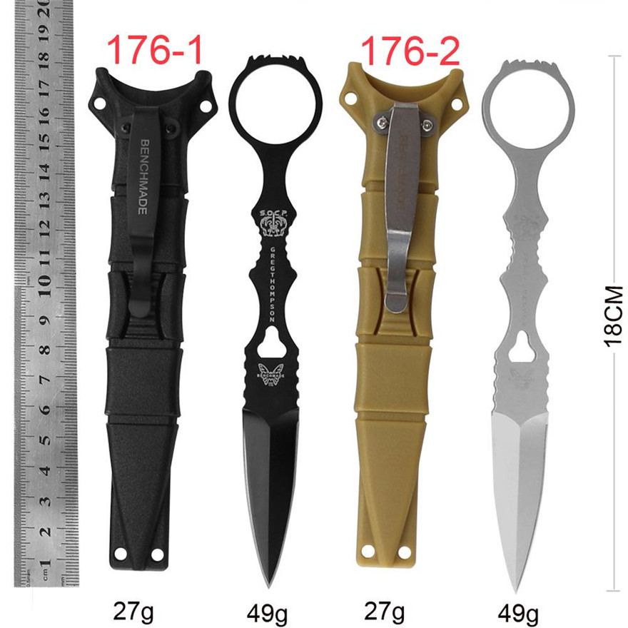 BM SOCP Dagger Fixed Blade Knife 2.17" Black Blade, Black Sheath - 176BK