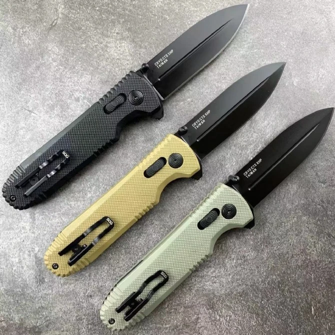 SOG Pentagon XR LTE Flipper Knife 3.5" CTS-XHP Plain Blade, Black G10 ...