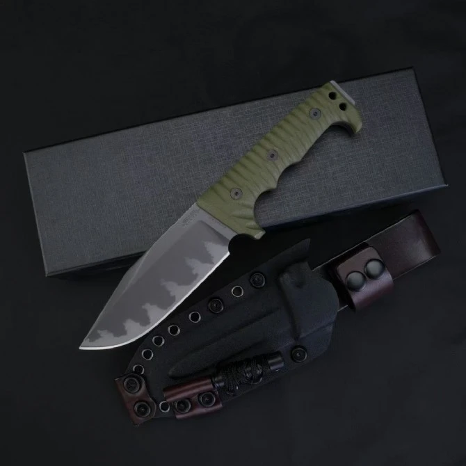 Miller Bros.BIsdes M-8 Fixed Blade Knife 5.12" Z-WEAR Drop Blade, G10 ...