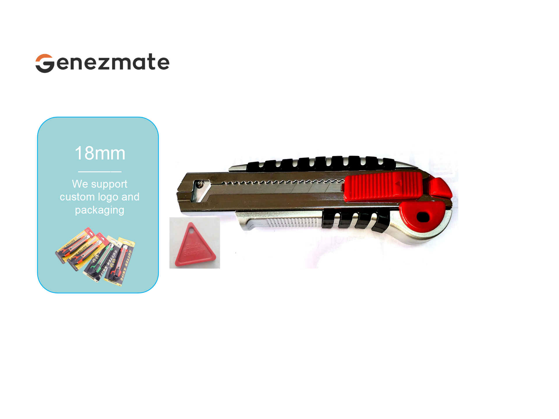 Cutter Pro Acier 18mm With 3 Blades Rechargeable Automatic Locking