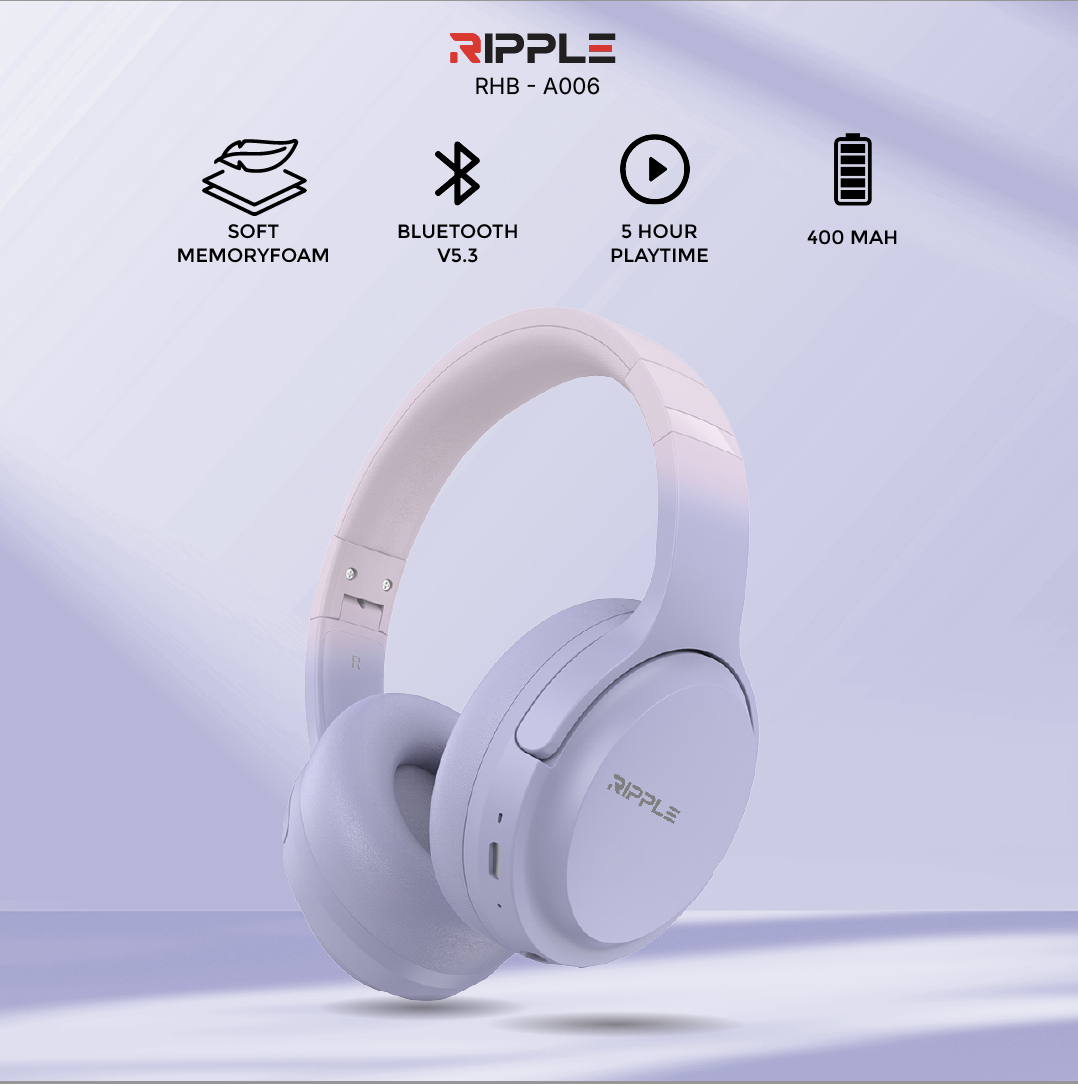 RIPPLE Wireless RHB A006 Headphone Bluetooth Headset Noise Canceling