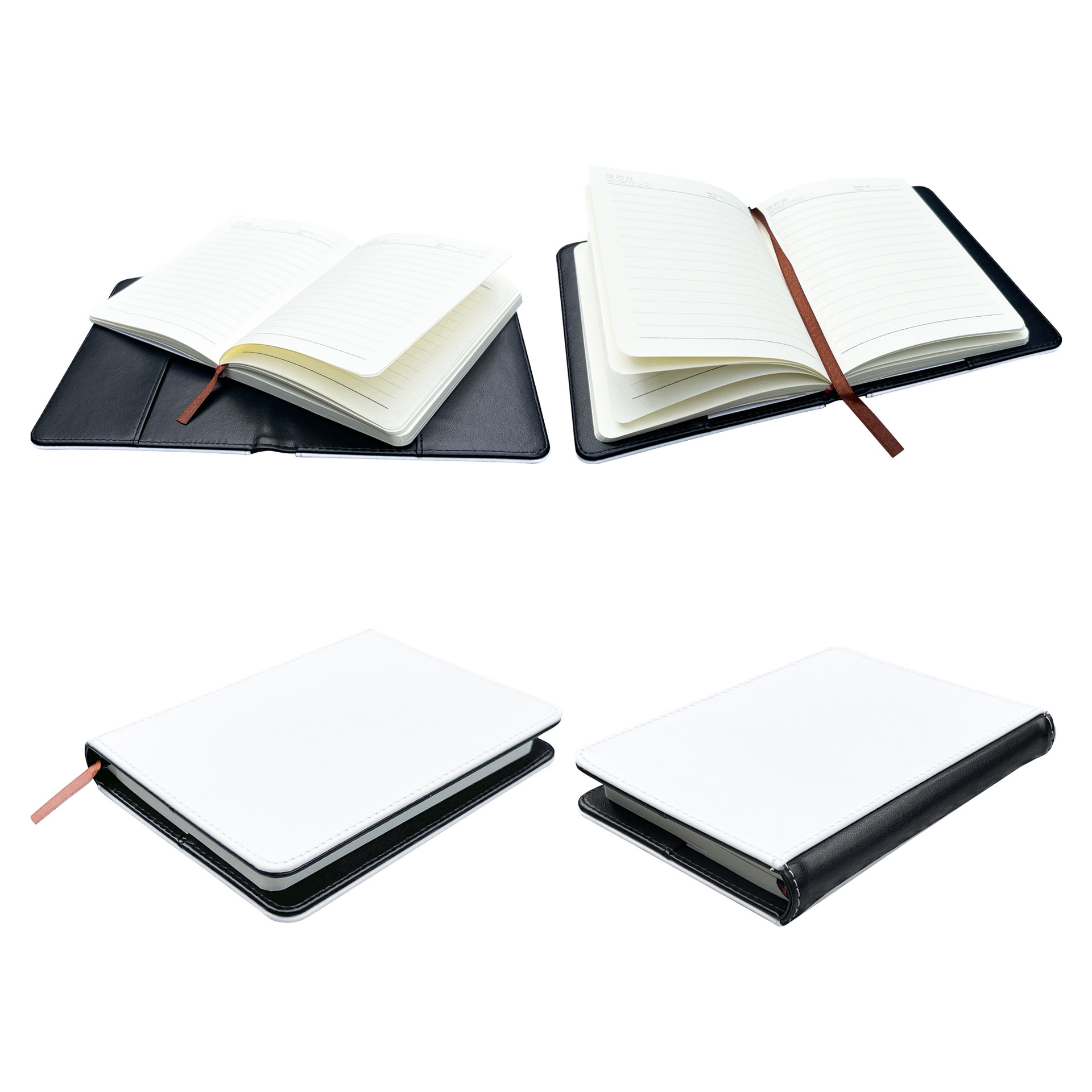 A5 Resuable Double Side White Sublimation Blanks DIY Craft PU leather ...