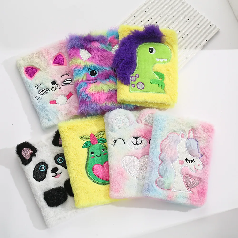 Wholesale Plush Notebook A5 Notepad for Kids Unicorn Notebook Plush ...