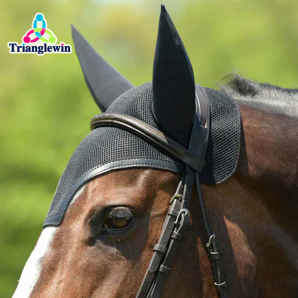 Hobby Horse Fly Hood Black / Horse hood / Fly hoods / Horse Care Supplies