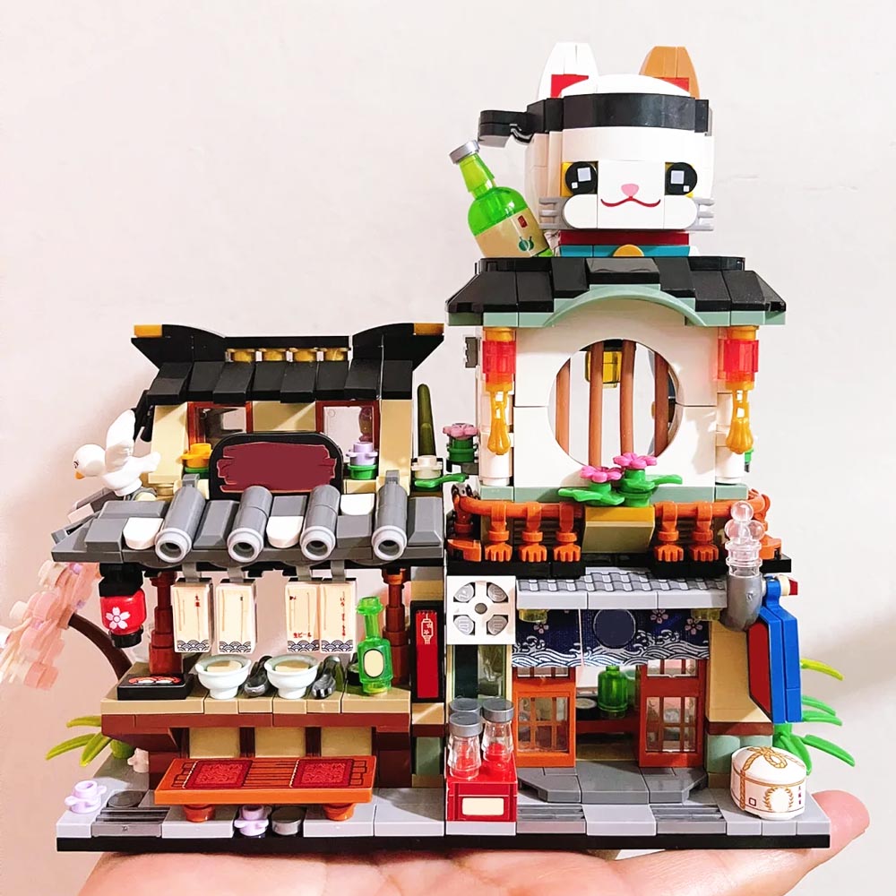 Ideas Creator Expert Street View Mini Bricks Japanese Style Izakaya Shop House 789pcs Moc Model ...