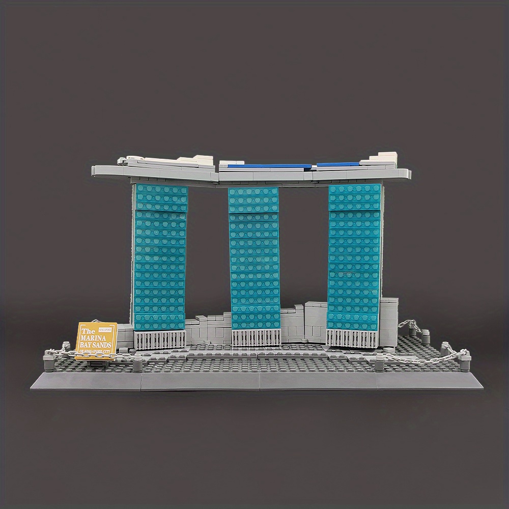 WANGE Ideas Creator Expert Street View Marina Bay Sanks 881pcs Moc Model Modular Building Blocks ...