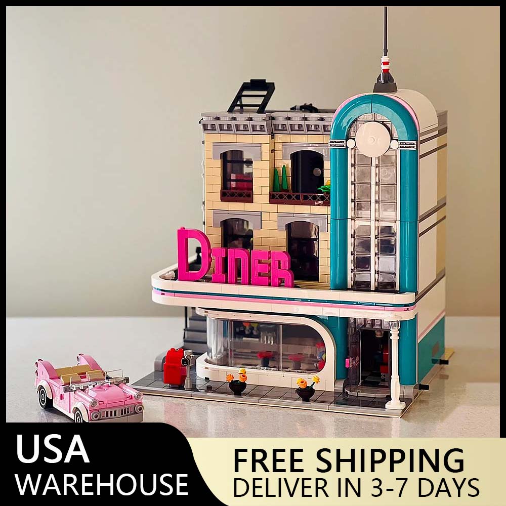 (Ship from USA) Classic Creator Expert City Street View Serial Downtown Diner 10260 15037 ...