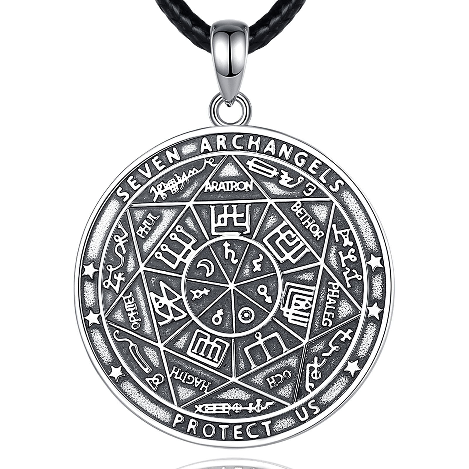 Sterling Silver Seven Archangels Necklace – Protective Pendant with ...