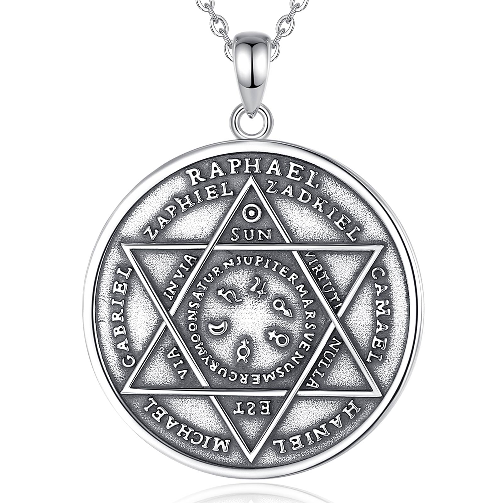 Archangel Raphael Seal Sterling Silver Necklace for Spiritual Healing