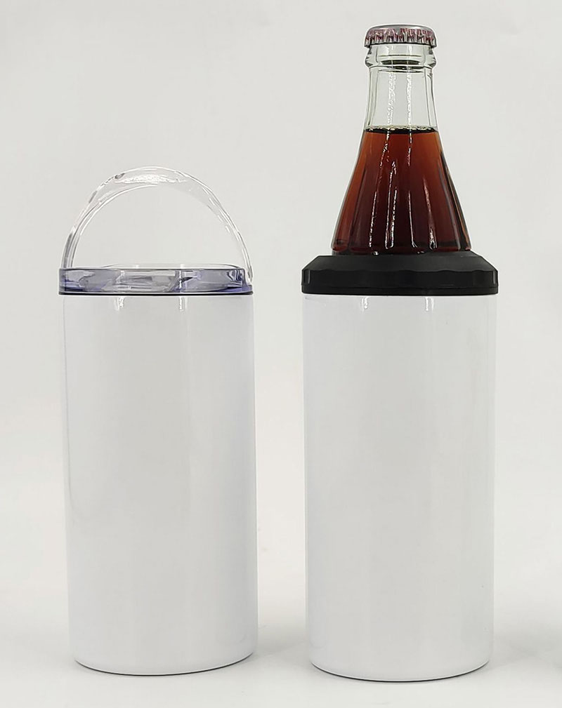 US RTS 16oz Sublimation 4 in 1 Straight Can Cooler with 2 Lids (25PCS)