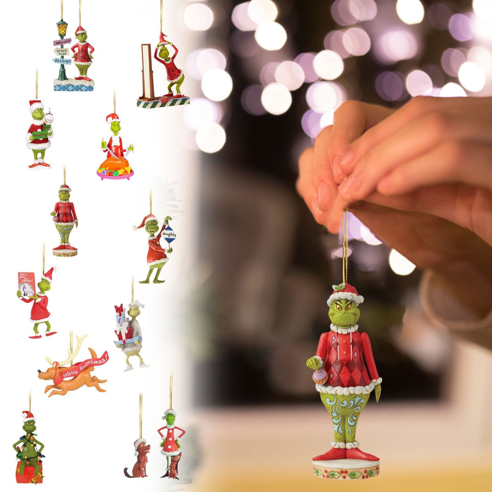NEW RTS Wood Grinch Pendant Decoration for Christmas Free Shipping (50PCS)