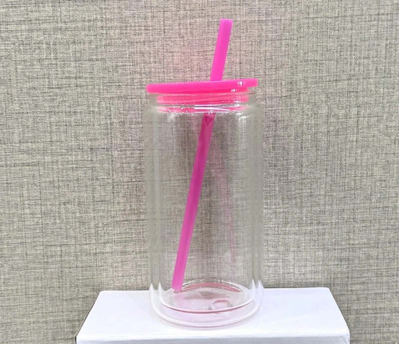 NEW China RTS 16oz Acrylic Plastic Ombre Can with Colored Lid Free ...