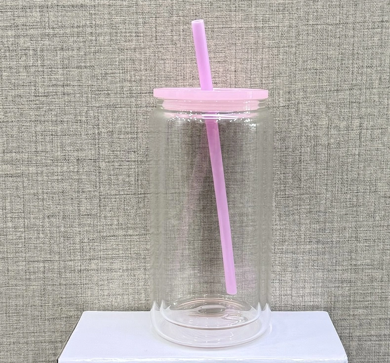 NEW China RTS 16oz Acrylic Plastic Ombre Can with Colored Lid Free ...