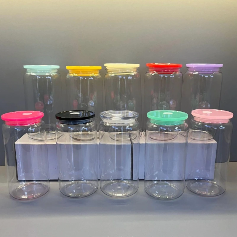 AU RTS 16oz Plastic Can with Colored Plastic Lid Free Shipping (50PCS)