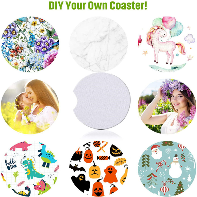 China Warehouse rts Sublimation Neoprene Car Coasters 3MM Thick by ...