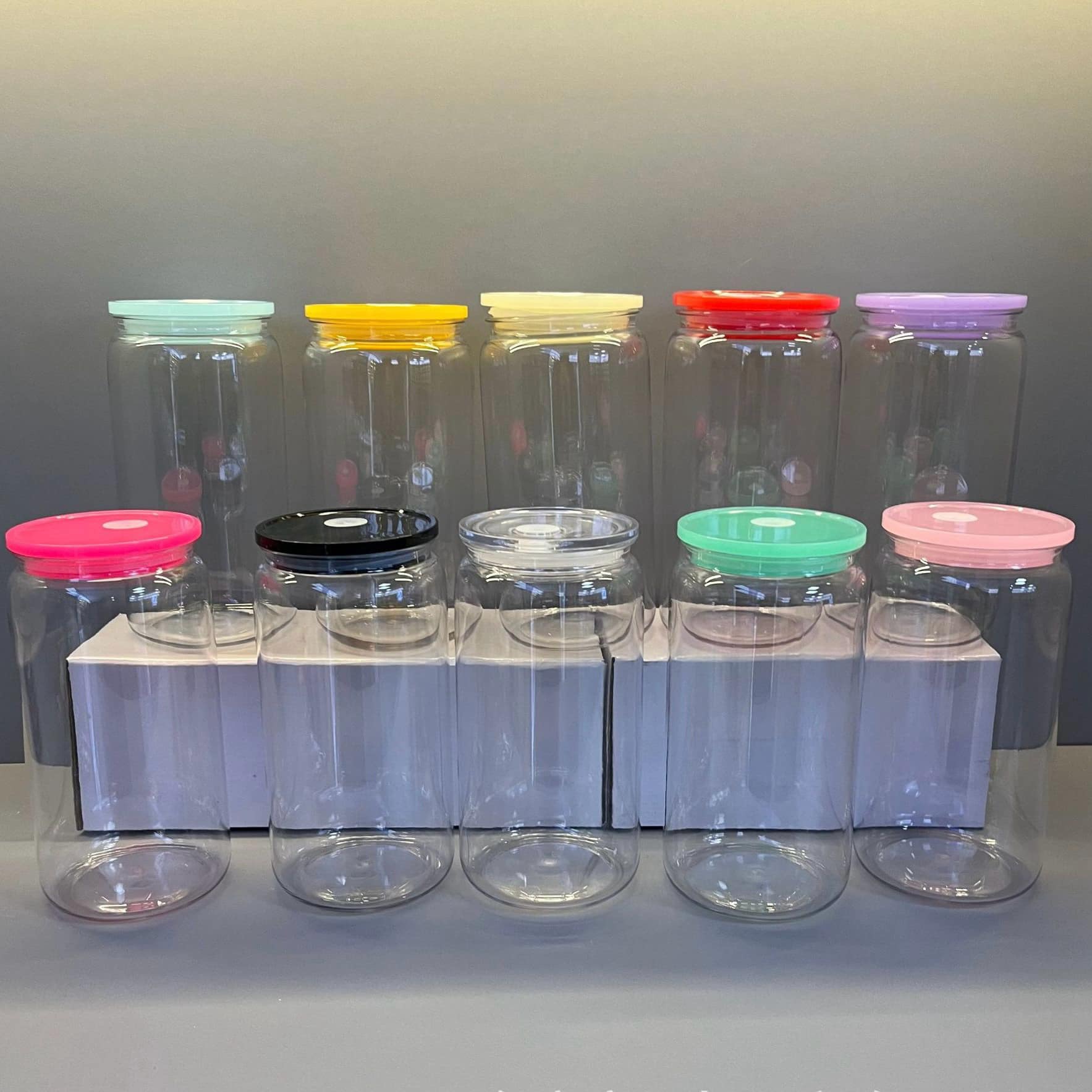 AU RTS 16oz Acylic Plastic Can with Clear Plastic Free Shipping (50PCS)