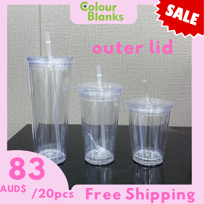 Aussie RTS 12oz & 16oz & 24oz Double Walled Plastic Cups Free Shipping ...