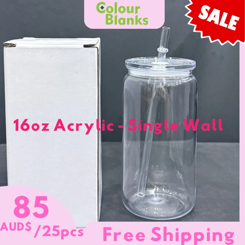 AU RTS 16oz Plastic Can with Colored Plastic Lid Free Shipping (50PCS)