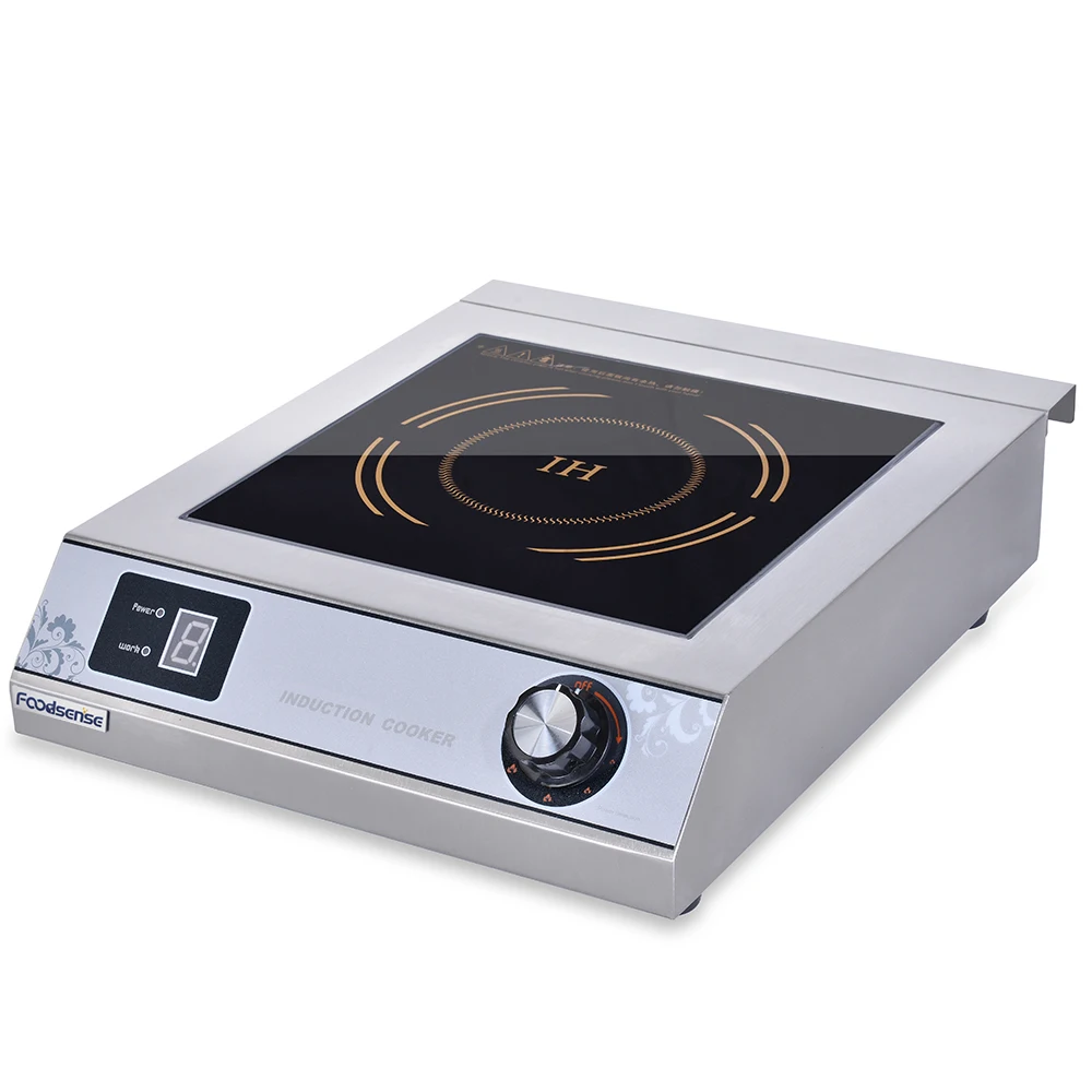 The Commercial black flat Induction Cooker is used to heat food