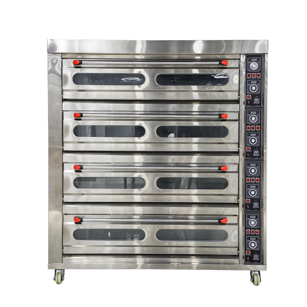 4-Decks 16-Trays Stainless Steel Deck Oven For Commercial Use