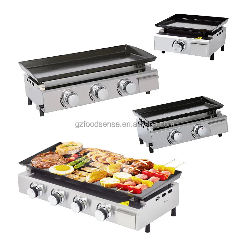 Household LPG Gas Griddle 1/2/3/4 Burners Courtyard BBQ Party