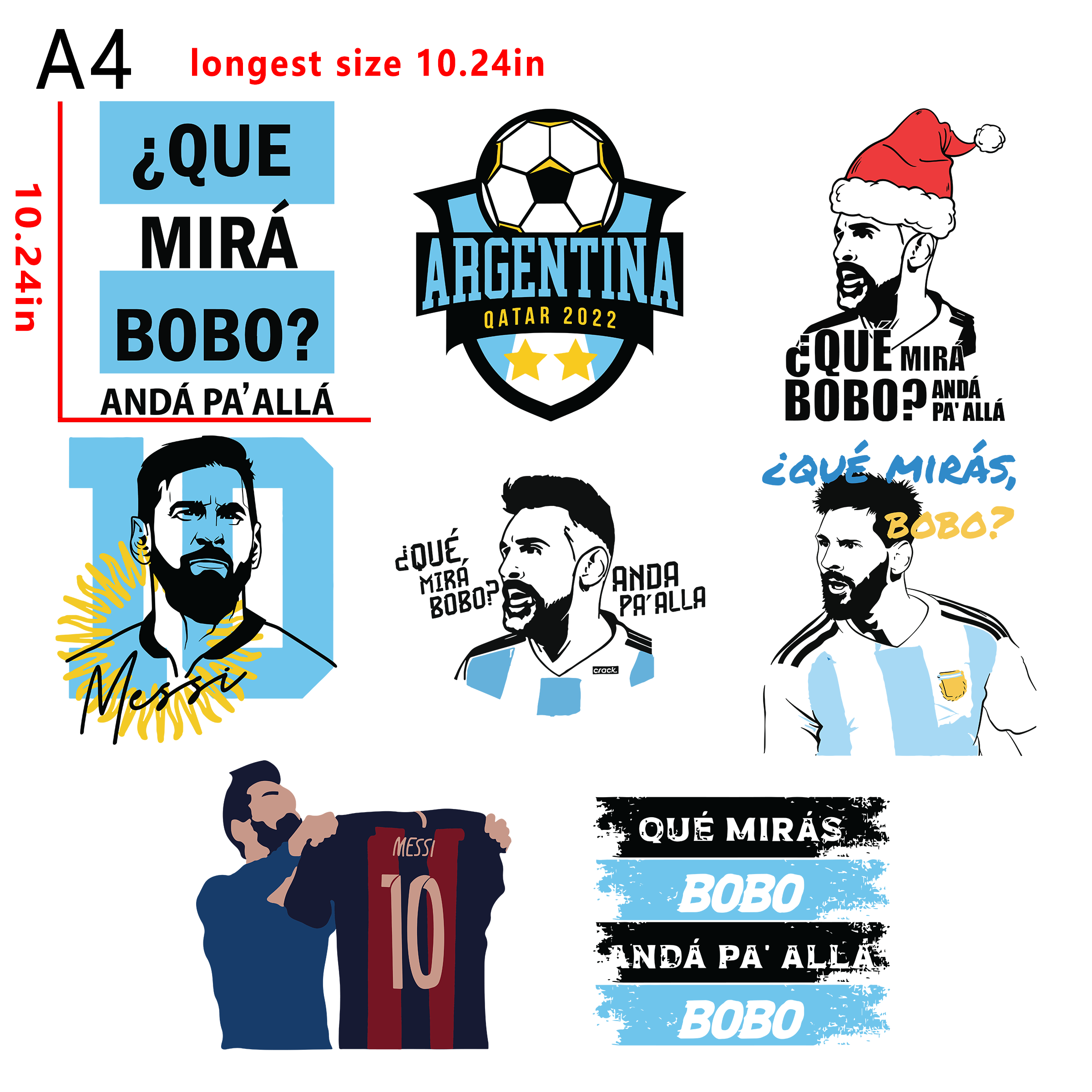 Lionel Messi Soccer bundle DTF heat transfer vinyl for T-shirt hoodies ...