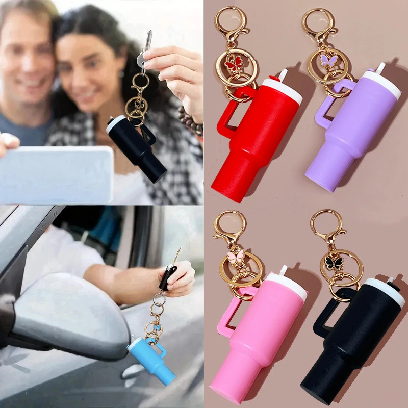 Live sale --(Pair Matching ) Mini Stanley cup keychains gradient color ...