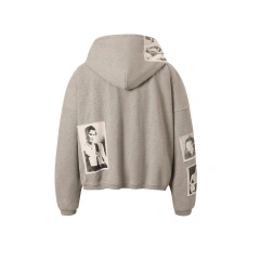 PUNK PRINT APPLIQUE HOODIE