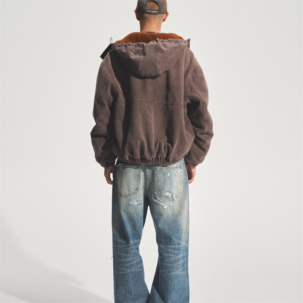 BROWN SOFTCORE CANVAS JACKET