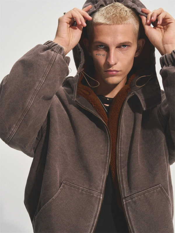 BROWN SOFTCORE CANVAS JACKET