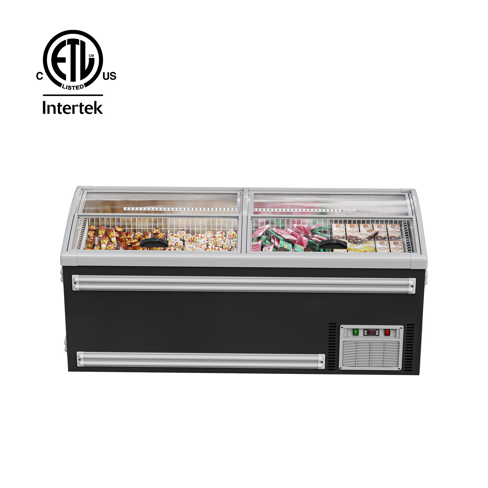 HR-C1450 Island type seafood freezer with glass door