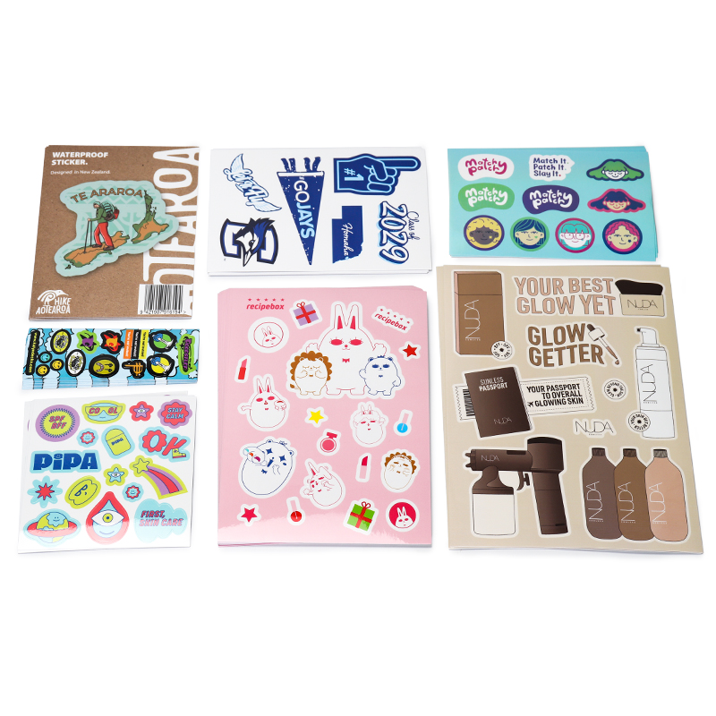 Custom Kiss Cut Stickers – Clean Peel, Bulk Printing & Brand Sheets