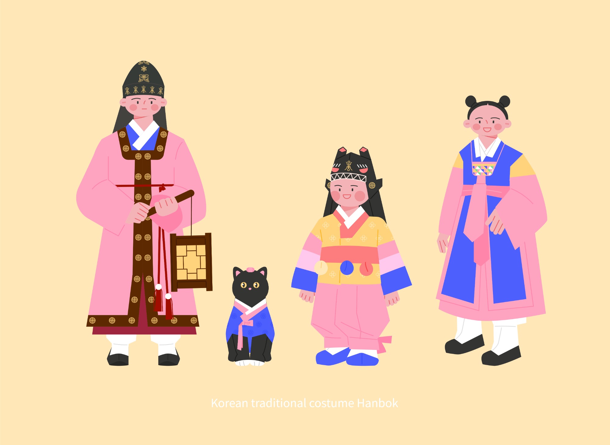 Korean traditional costume Hanbok pattern (38)
