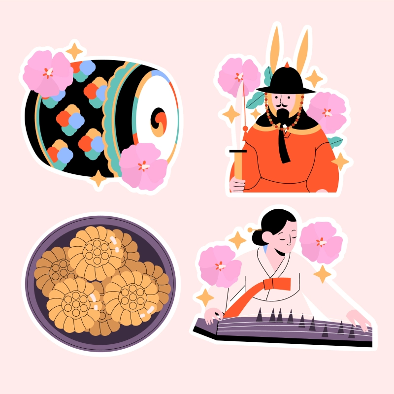 Korean traditional costume Hanbok pattern (52)