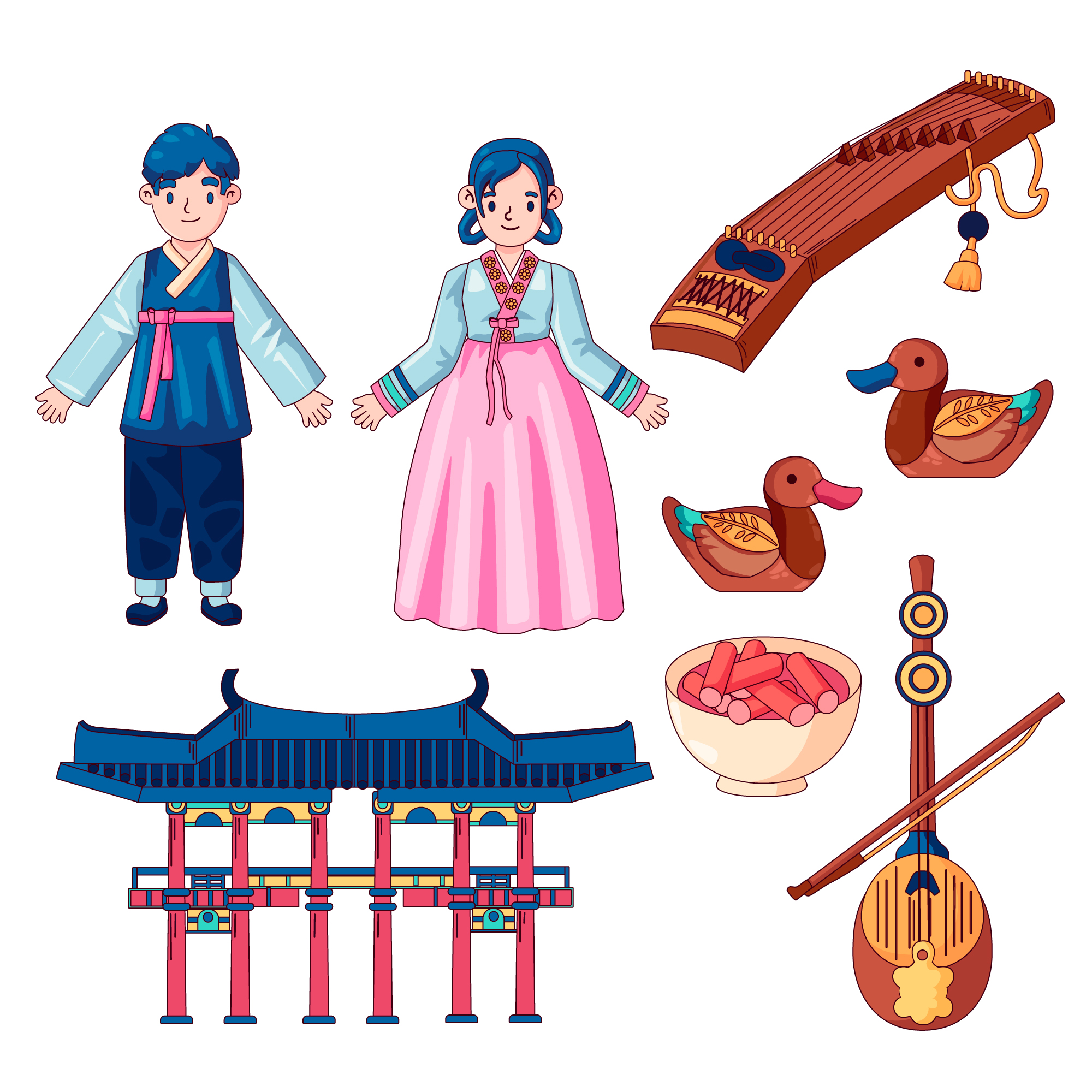 Korean traditional costume Hanbok element pattern (119)