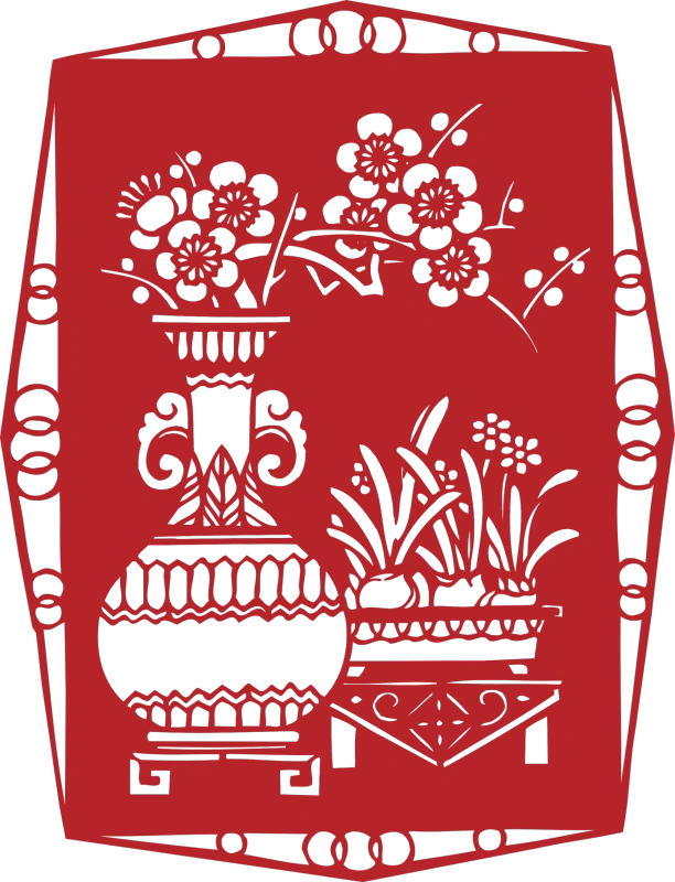 Traditional Chinese Embroidery Template (Plum Blossom & Snowflake Patterns)