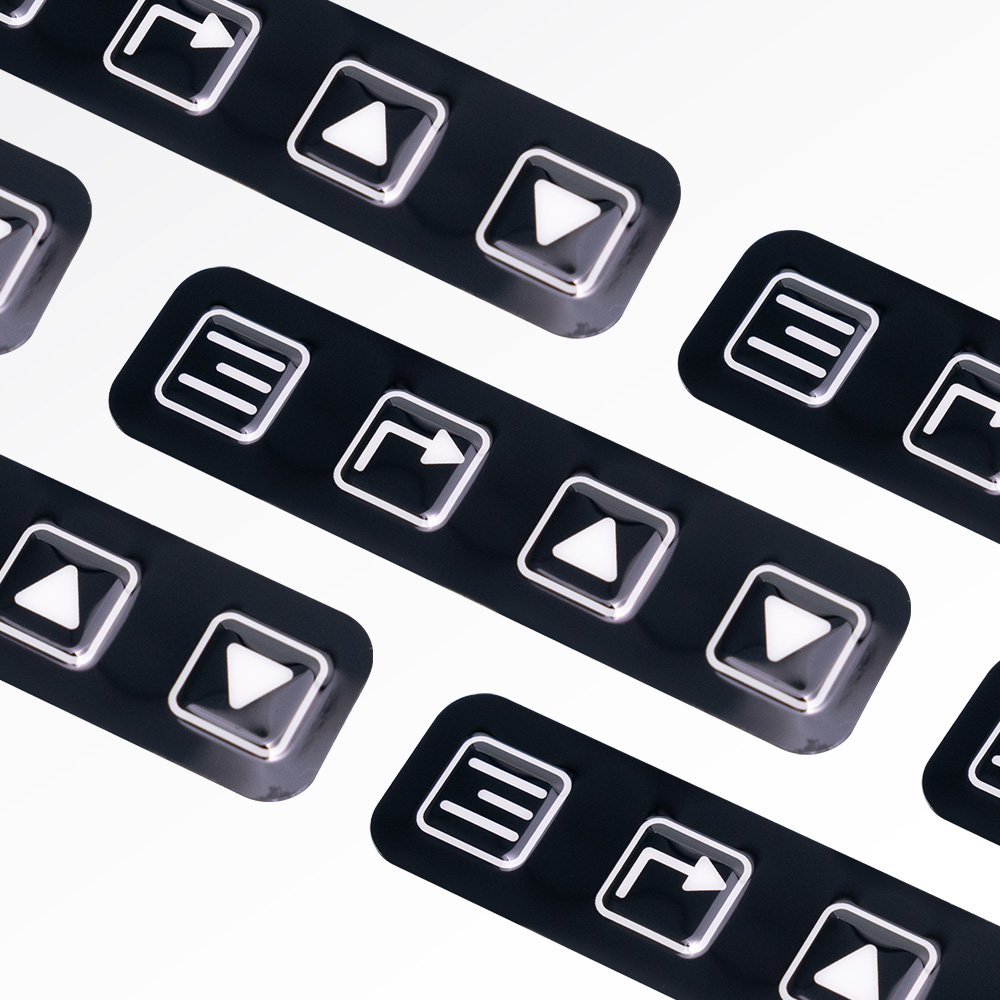 Durable Polycarbonate Label with Screen Printing and Embossed Buttons