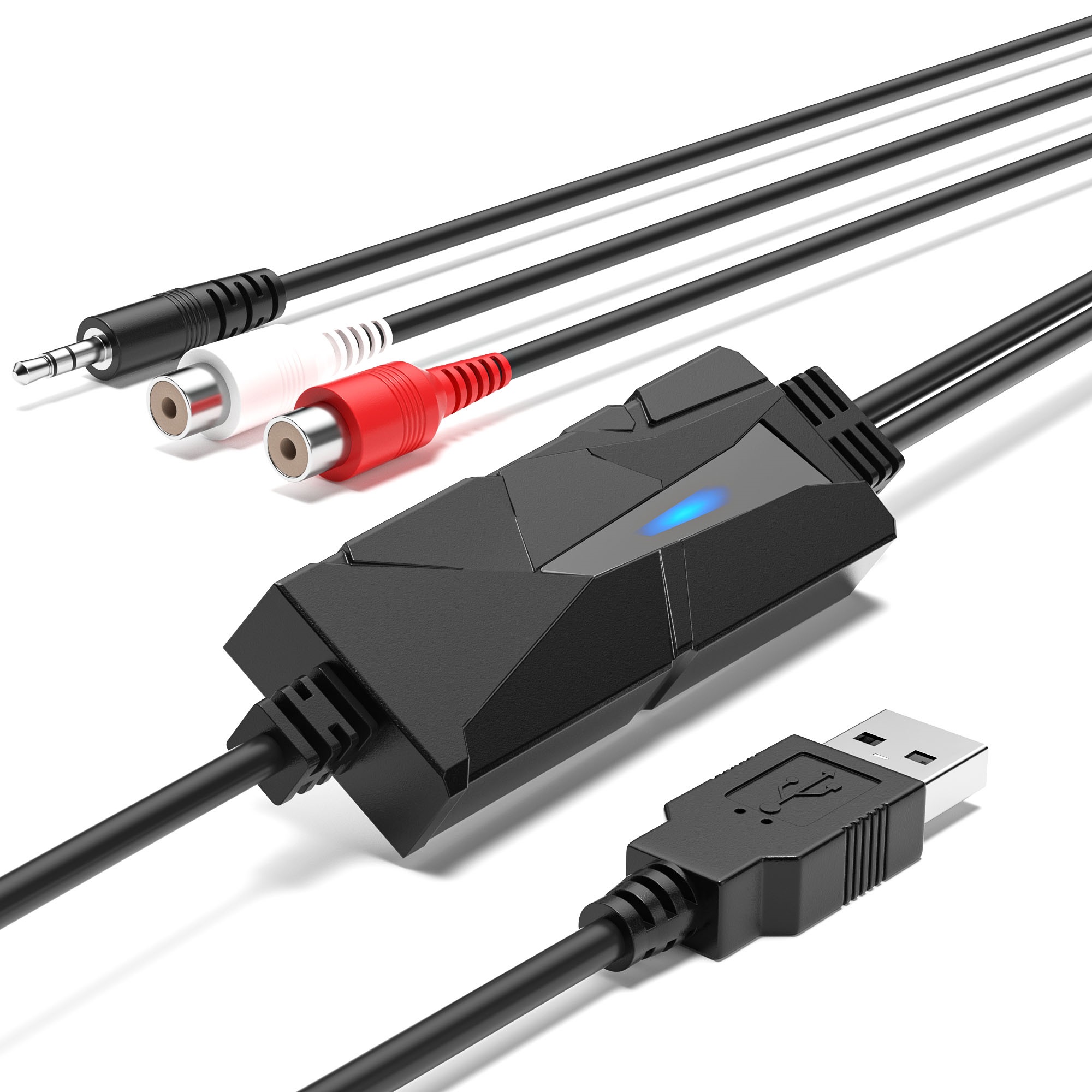 AV202-B | USB Audio Capture for Analog Audio (R/L, 3.5mm, ABS)