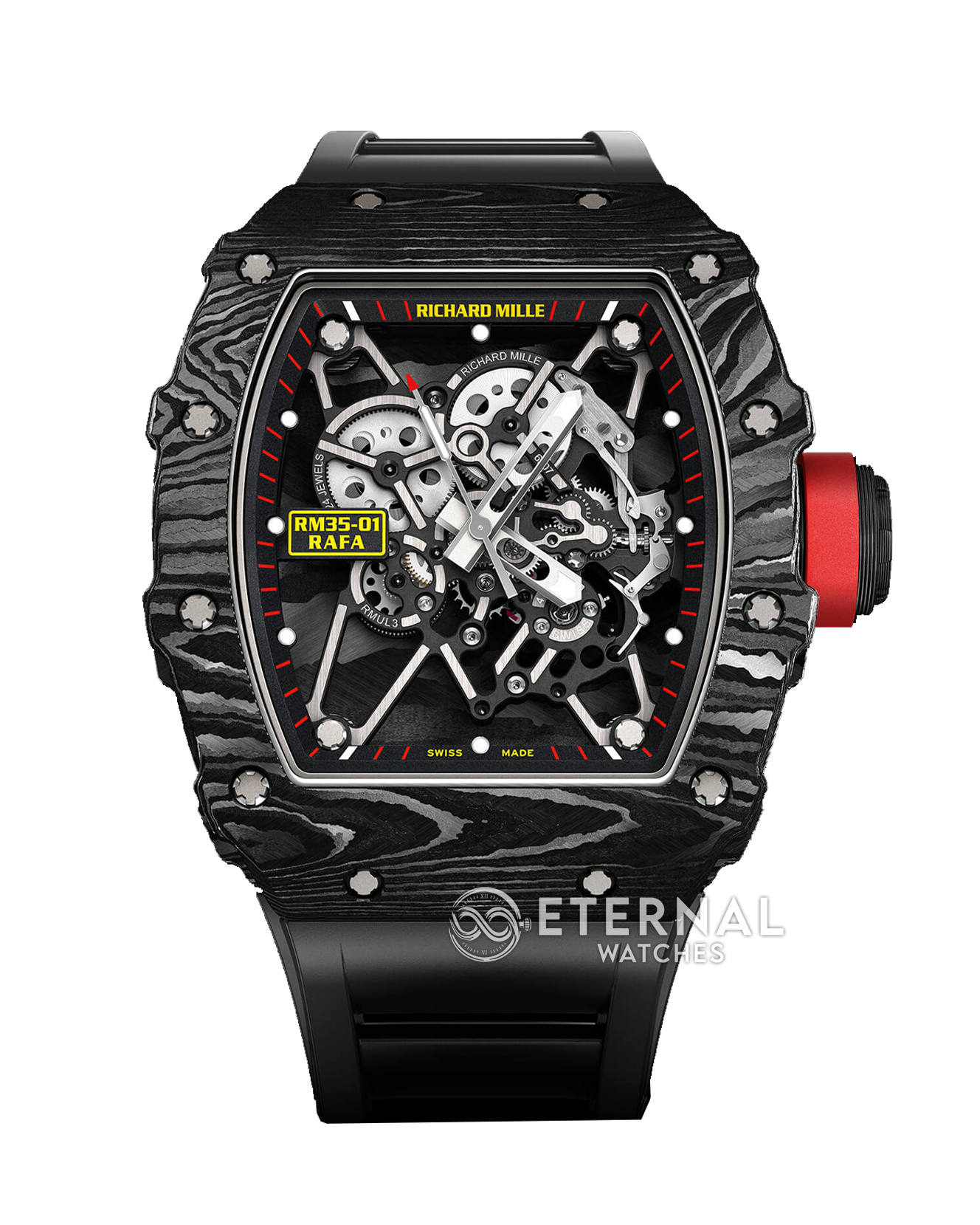 RM35-02 Carbon/RU Skeleton Dial on Black Strap ZF NH05