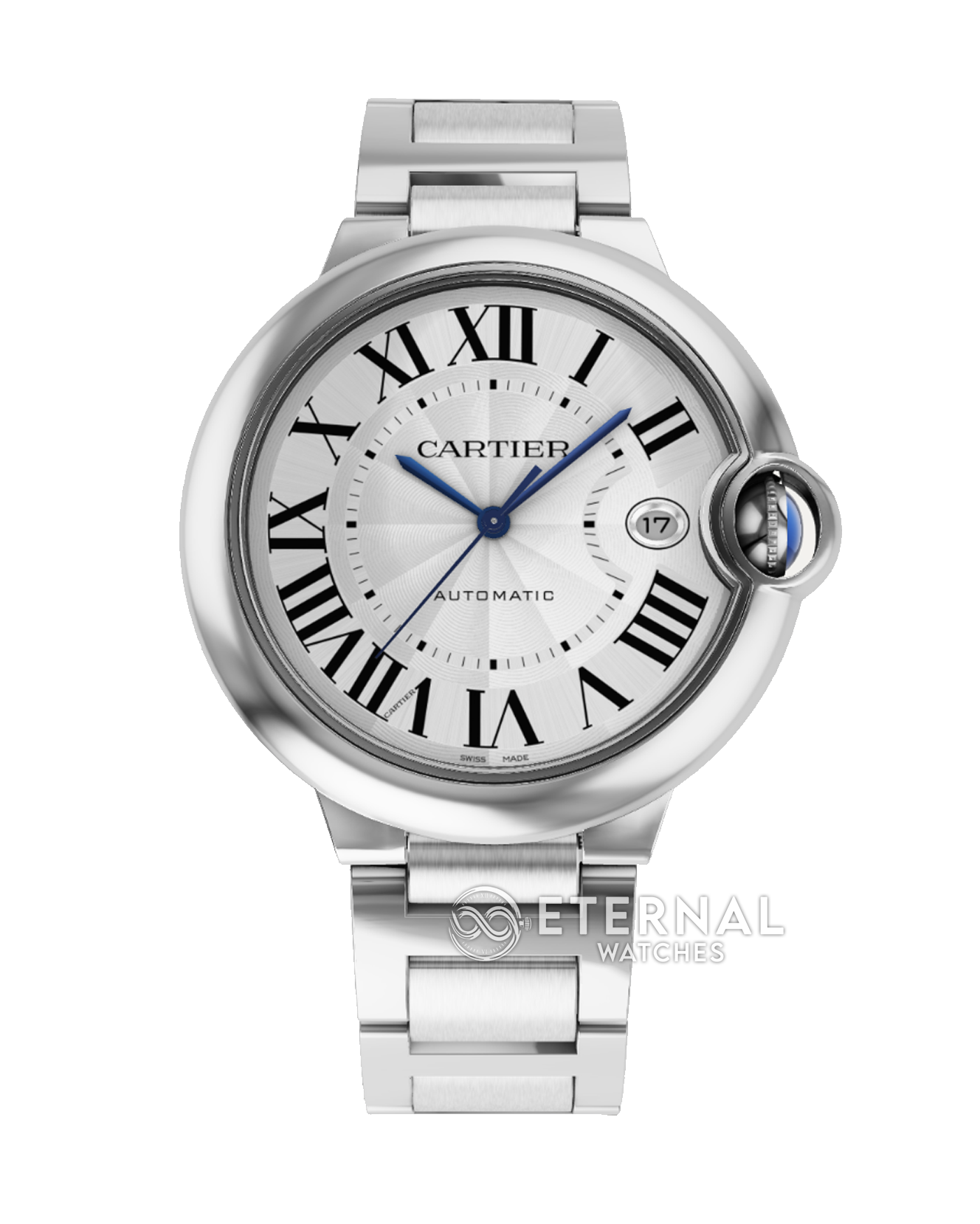 CARTIER - Ballon Bleu 42mm White Textured Dial SS/SS V6F V8 A2824